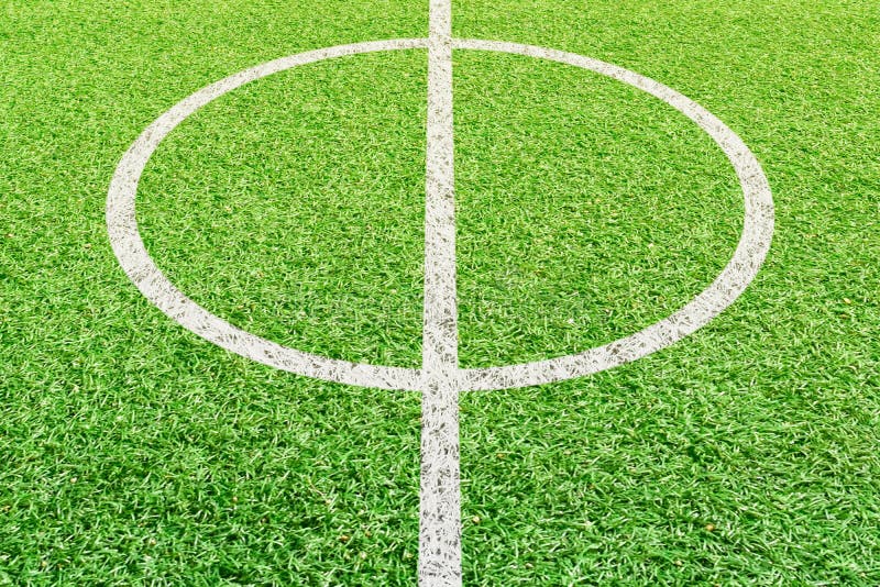 Soccer Field Center with White Lines Pattern. Stock Image - Image of ...
