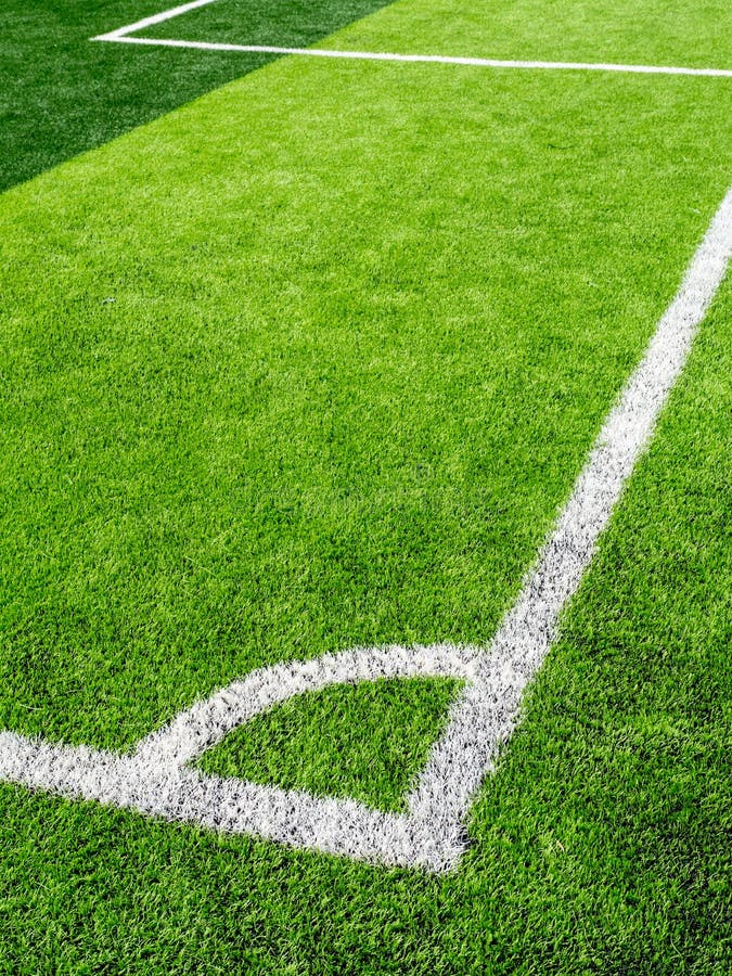 Soccer Field, Corner Side, Made from Synthetic Lawn Stock Photo - Image ...