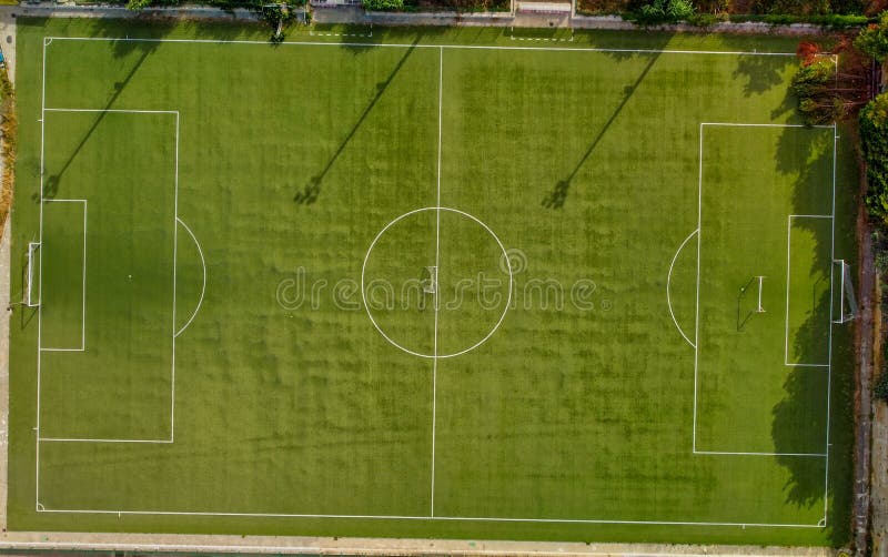 Soccer Field in the Countryside, Aerial View from Drone Stock Photo ...