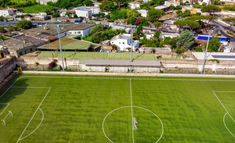 Soccer Field in the Countryside, Aerial View from Drone Stock Photo ...