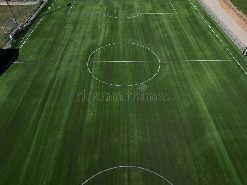 Soccer Field in the Countryside, Aerial View from Drone Stock Photo ...