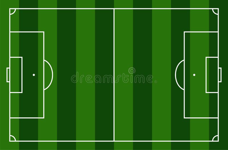Soccer Field, Football Field Top View Vector Template Illustration ...