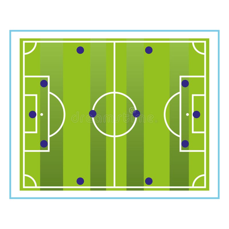 Soccer Field Formation View. Vector Stock Vector - Illustration of ...