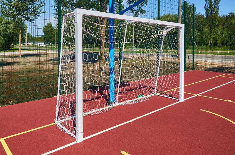 Soccer Field with Gates in the Public Playground Stock Image - Image of ...