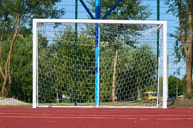 Soccer Field with Gates in the Public Playground Stock Image - Image of ...
