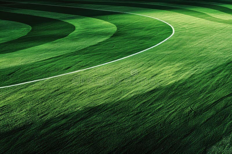 Soccer Field with Geometric Patterns of Shadows and Sunlight Across the ...