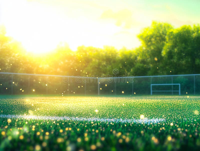 A Soccer Field with a Goal in the Middle of it Stock Photo - Image of ...