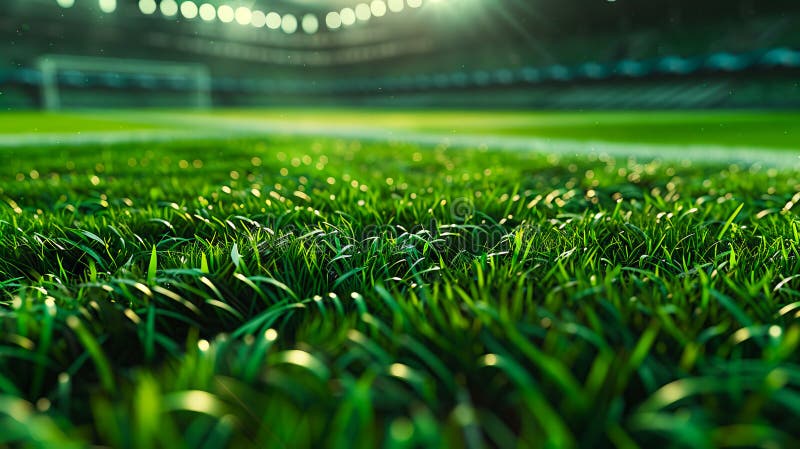 Soccer Field with Grass and Sun Stock Image - Image of green, field ...