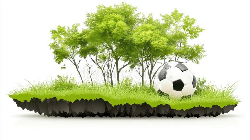 Soccer Field, Green Nature stock illustration. Illustration of planet ...