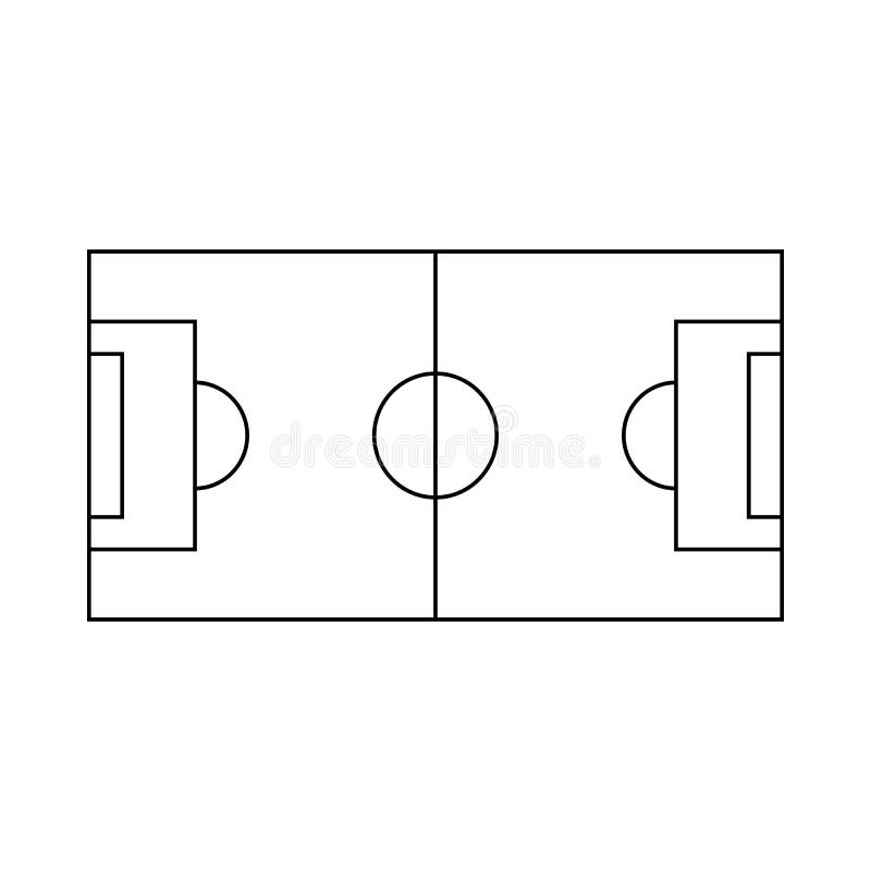Soccer Field Icon, Outline Style Stock Vector - Illustration of ...