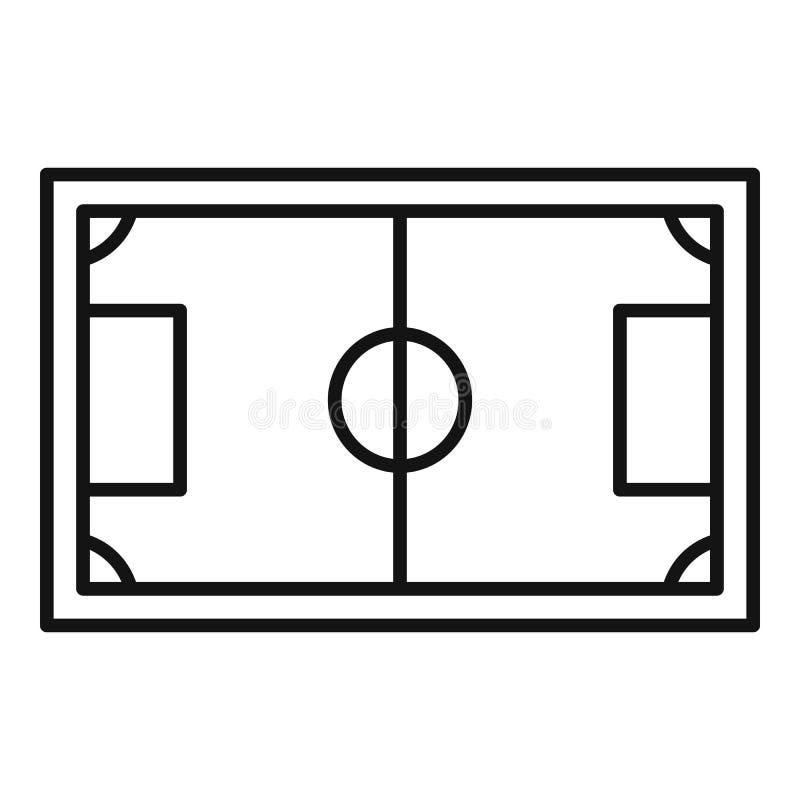 Soccer Field Icon, Outline Style Stock Vector - Illustration of design ...