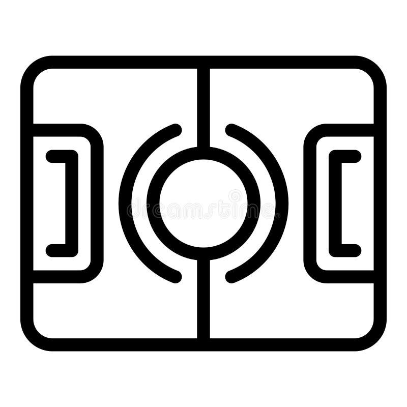 Soccer Field Icon, Outline Style Stock Vector - Illustration of ...