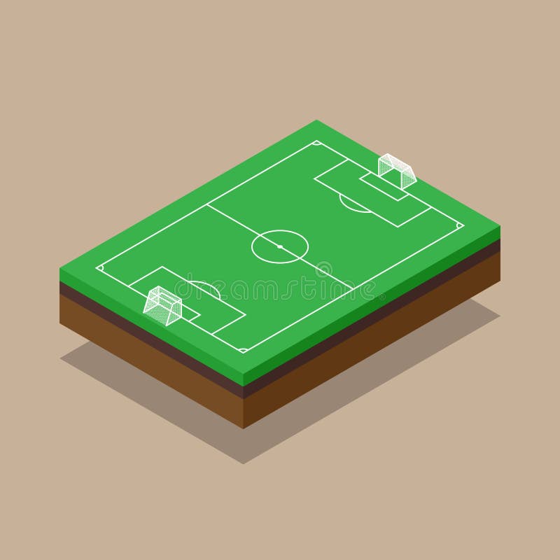Soccer Field Isometric Flat Design Stock Illustration - Illustration of ...