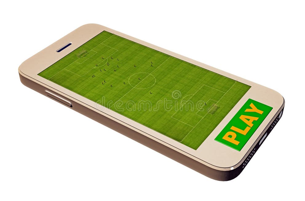 Soccer Field on the Mobile Phone Screen Stock Illustration ...