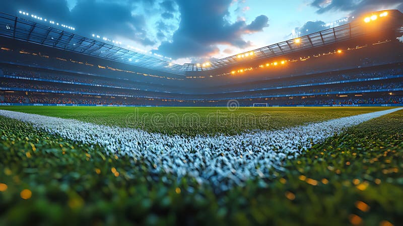 Soccer Field, Night Stadium, Crowd, Game, Spotlight, Advertising Stock ...