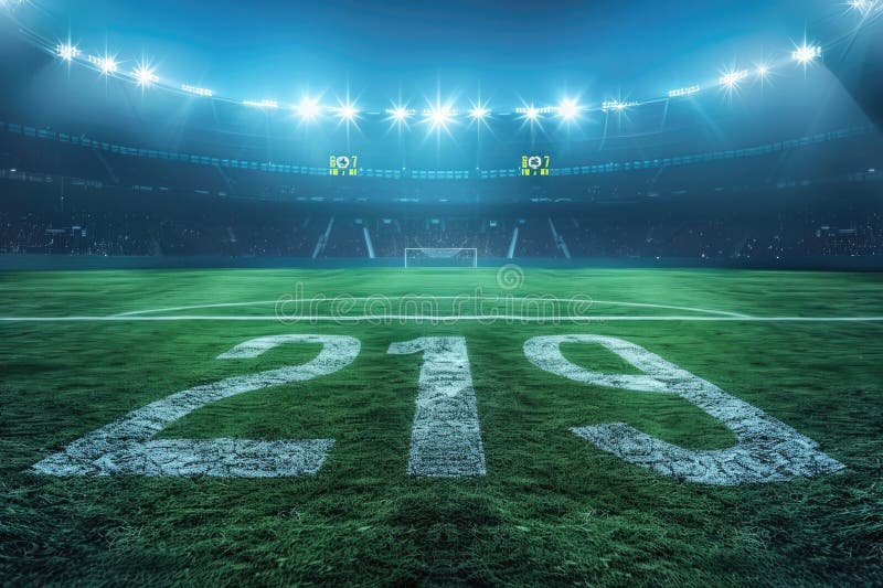 A Soccer Field with the Numbers 2013 Painted on it Stock Photo - Image ...
