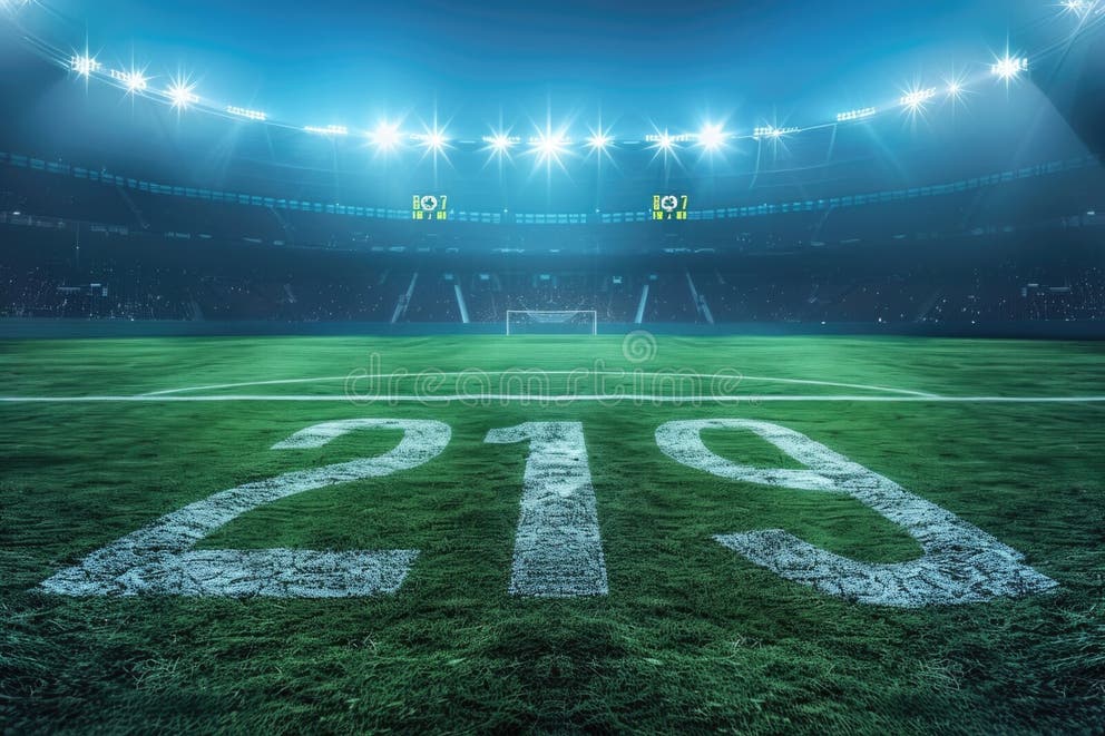 A Soccer Field with the Numbers 2013 Painted on it Stock Photo - Image ...
