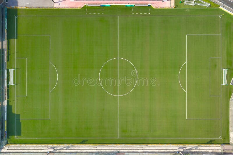 Soccer Field Photographed by Drone Vertically Stock Image - Image of ...