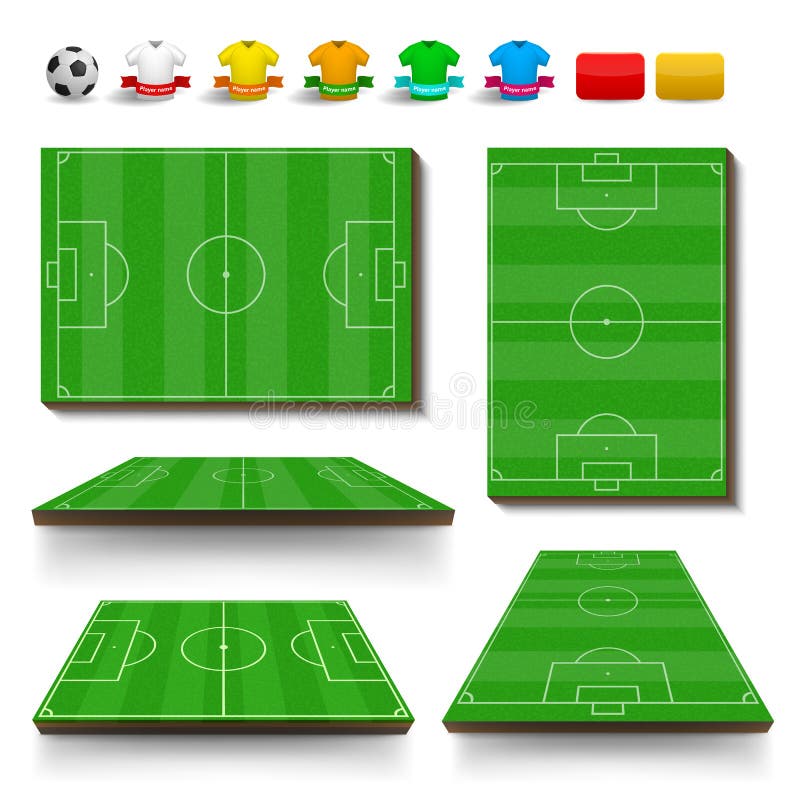 Soccer field set concept stock vector. Illustration of center - 69588279