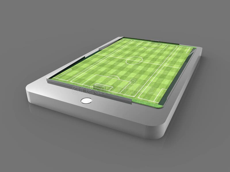 Soccer field on smartphone stock illustration. Illustration of backdrop ...