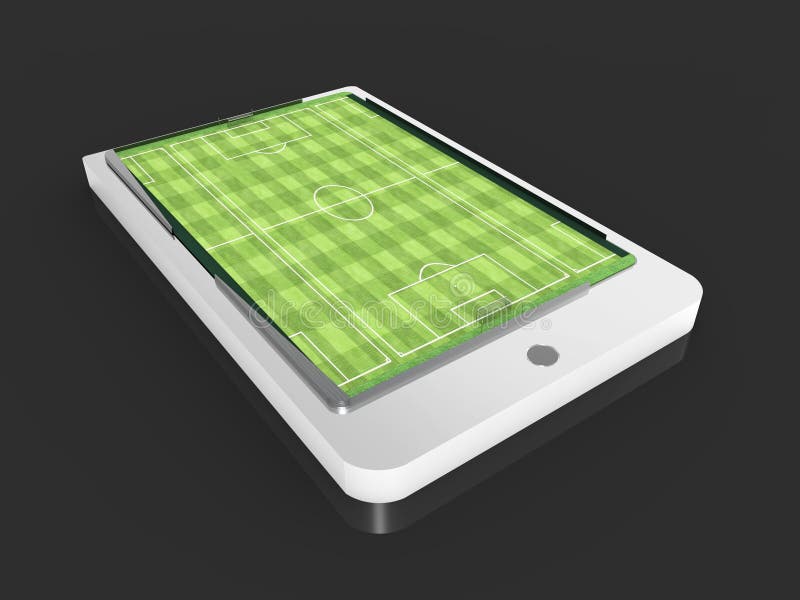 Soccer field on smartphone stock illustration. Illustration of field ...