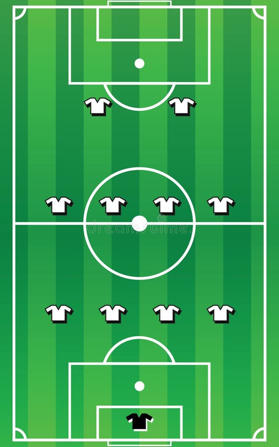 Soccer Field with Team Formation Stock Vector - Illustration of ...