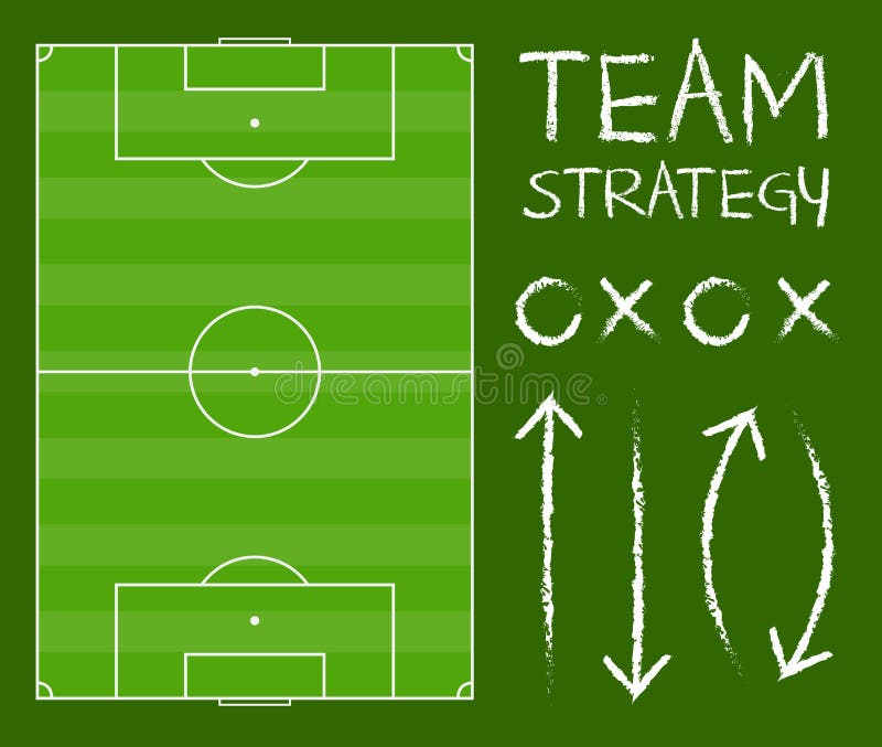 Soccer Field with Team Strategy Chart Vector Stock Vector ...