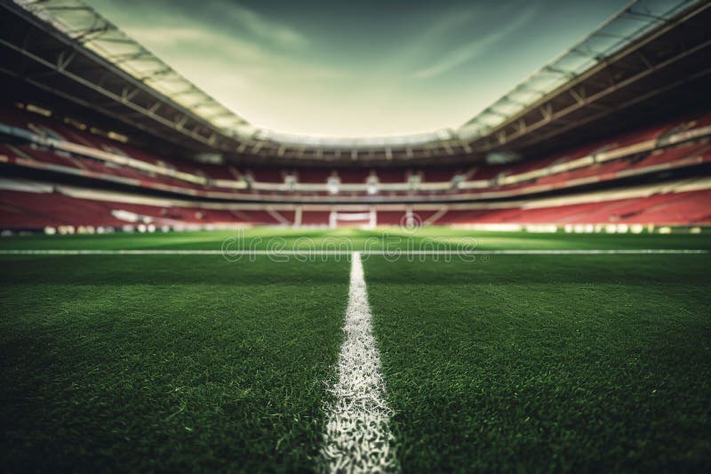 Soccer Field with a White Line in the Middle Stock Illustration ...