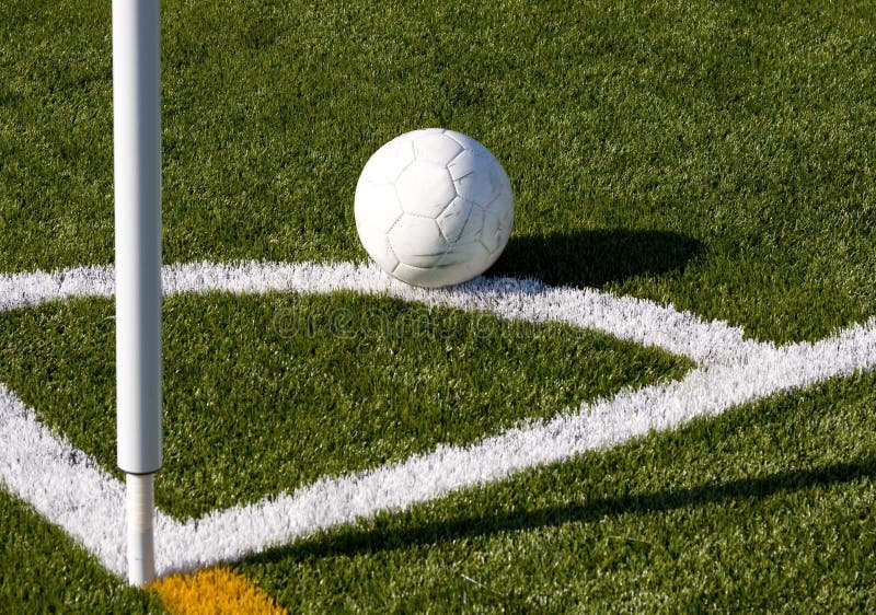 Soccer Corner Flag and Boundary Lines Stock Image - Image of boundary ...