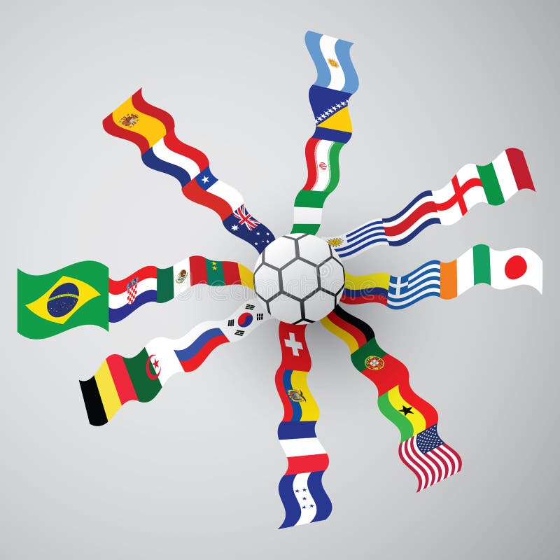 Soccer 2014 flag stock vector. Illustration of world - 40980172