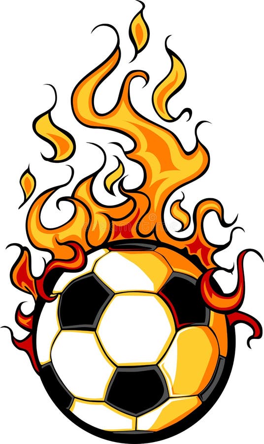 Soccer Flaming Ball Vector Cartoon Stock Vector - Illustration of icons ...