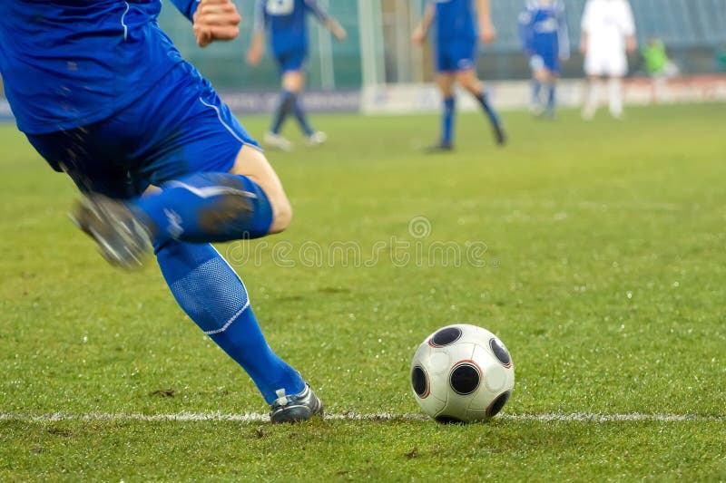 Soccer (football) Action Shot Stock Photo - Image of tackle, player ...