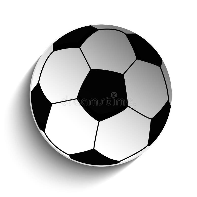 Soccer Football Ball Icon with Shadow Stock Vector - Illustration of ...