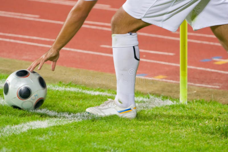 Soccer or Football Corner Kick Stock Image - Image of foul, green: 6144713