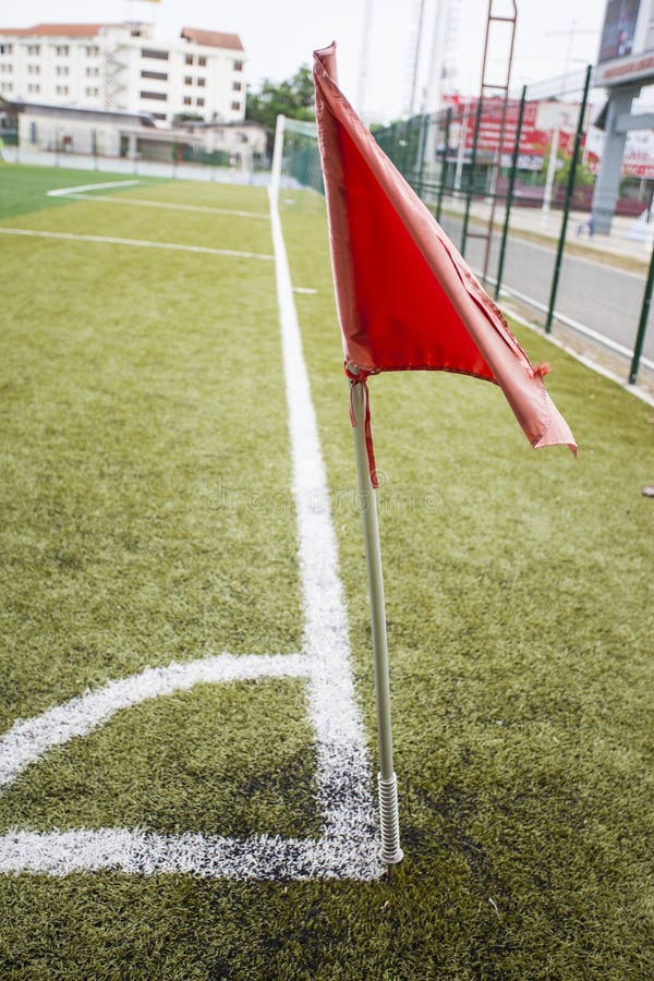Soccer Football on Corner Line Stock Image - Image of field, single ...