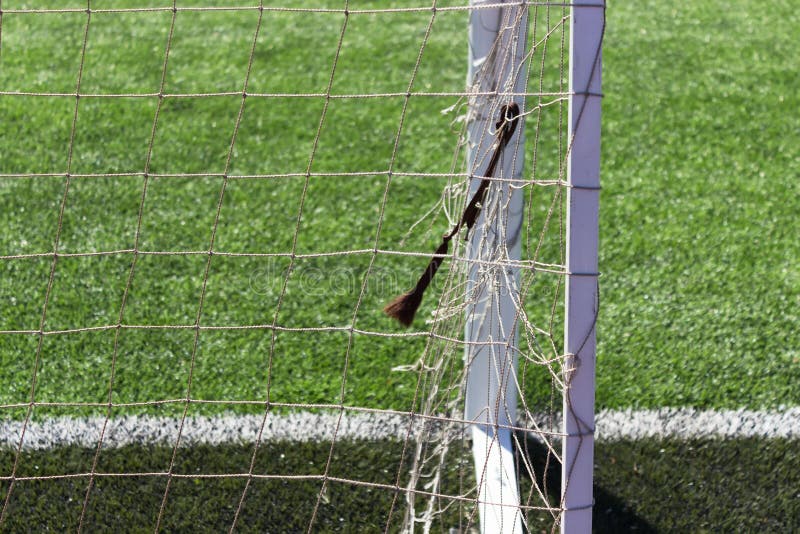 Soccer Football Field Gate Mesh Stock Image - Image of empty, green ...