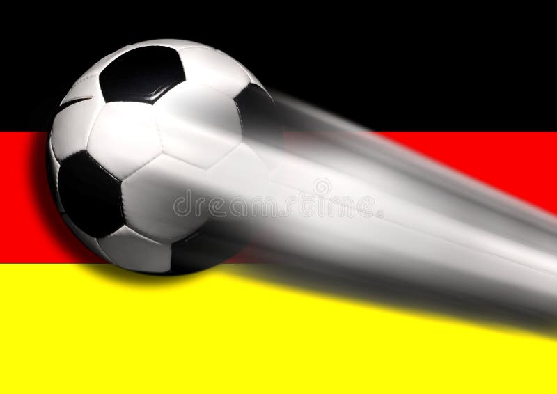 Soccer - Football Flying with German Flag Stock Image - Image of ...