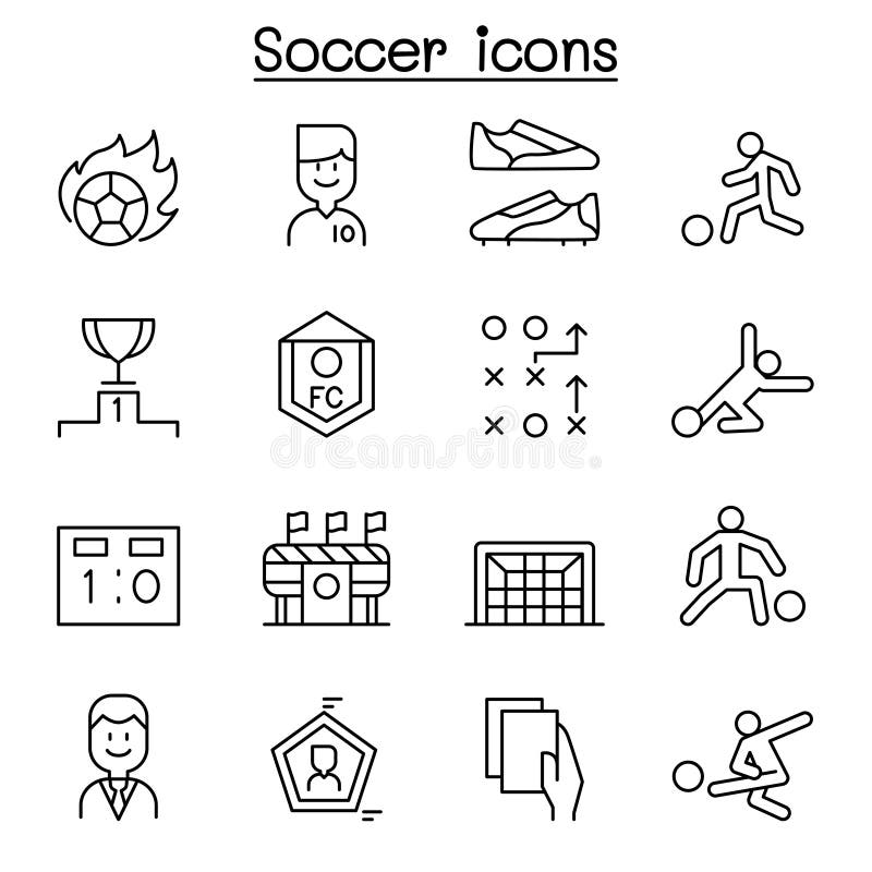 Soccer / Football Training Icon Set Stock Illustration - Illustration ...