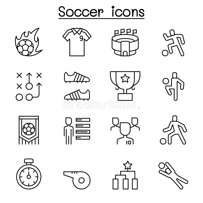 Soccer Training, Football Club Icon Set Stock Vector - Illustration of ...