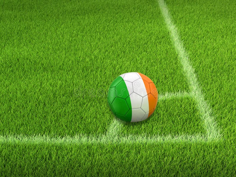 Soccer Football with Irish Flag Stock Illustration - Illustration of ...