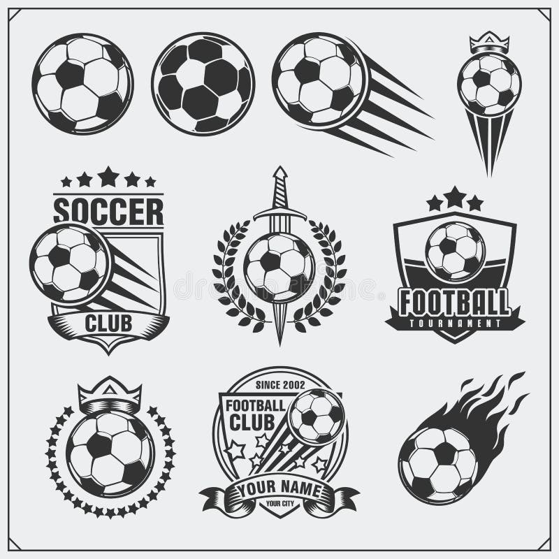 Soccer Football Labels, Emblems and Design Elements. Vector Set Stock ...