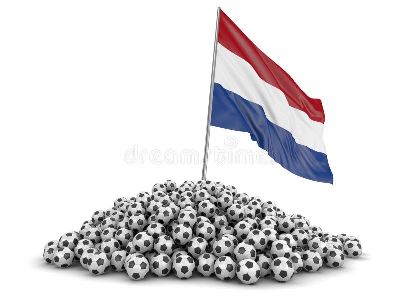 Soccer Football with Netherlands Flag Stock Illustration - Illustration ...