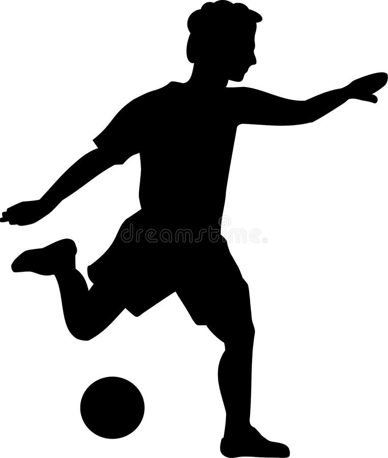 Soccer Football Player Kick Stock Vector - Illustration of player ...