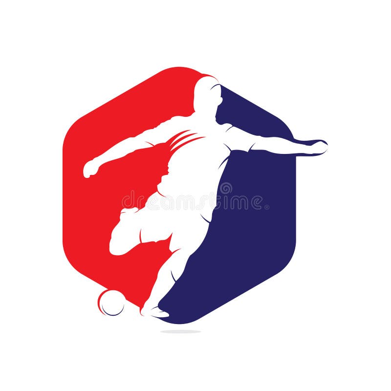 Soccer and Football Player Man Logo Vector. Stock Vector - Illustration ...