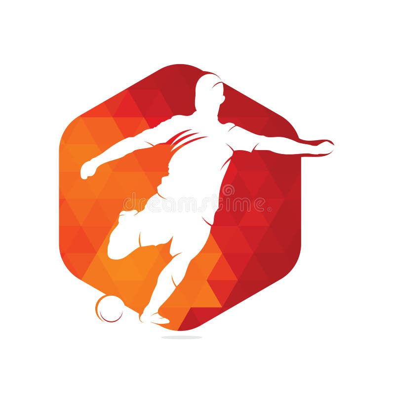 Soccer and Football Player Man Logo Vector. Stock Vector - Illustration ...