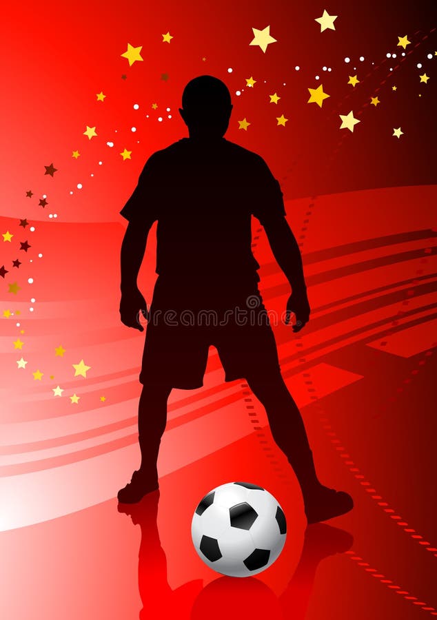 Soccer/Football Player on Red Background Stock Illustration ...