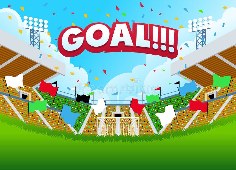 Soccer Football Stadium Celebrating Goal Stock Vector - Illustration of ... Soccer Football Stadium Celebrating Goal Stock Vector - Illustration of ...