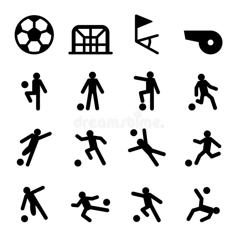 Soccer / Football Training Icon Set Stock Illustration - Illustration ...