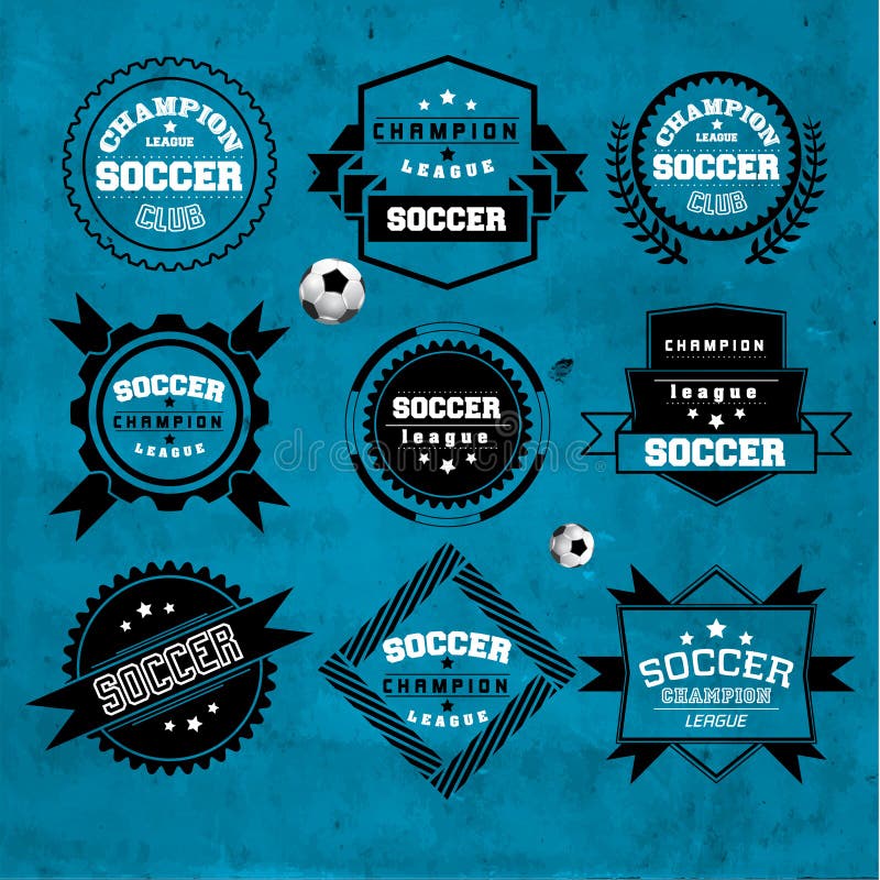 Soccer Football Typography Badge Design Element Stock Vector ...