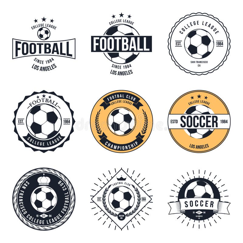 Soccer Football Typography Badge Design Element Stock Vector ...